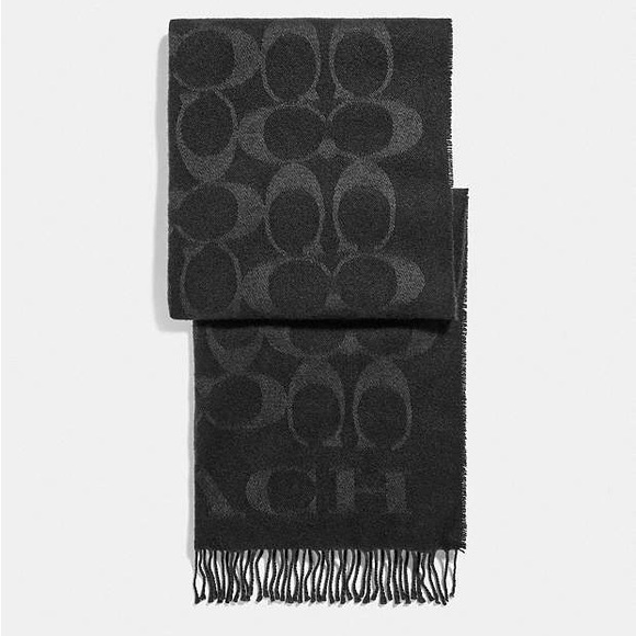 Coach | Accessories | Nwt Coach Signature Oversized Wool Muffler Scarf ...